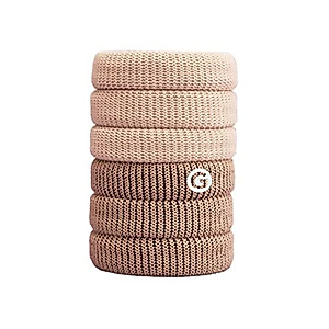 Gimme Beauty - Thick Fit Hair Bands - Blondie - Damage Free Hair Ties - Made with Seamless Microfiber Elastics - Thick + Curly Hair Accessories - No Snagging, Dents, or Breakage (6 Count)