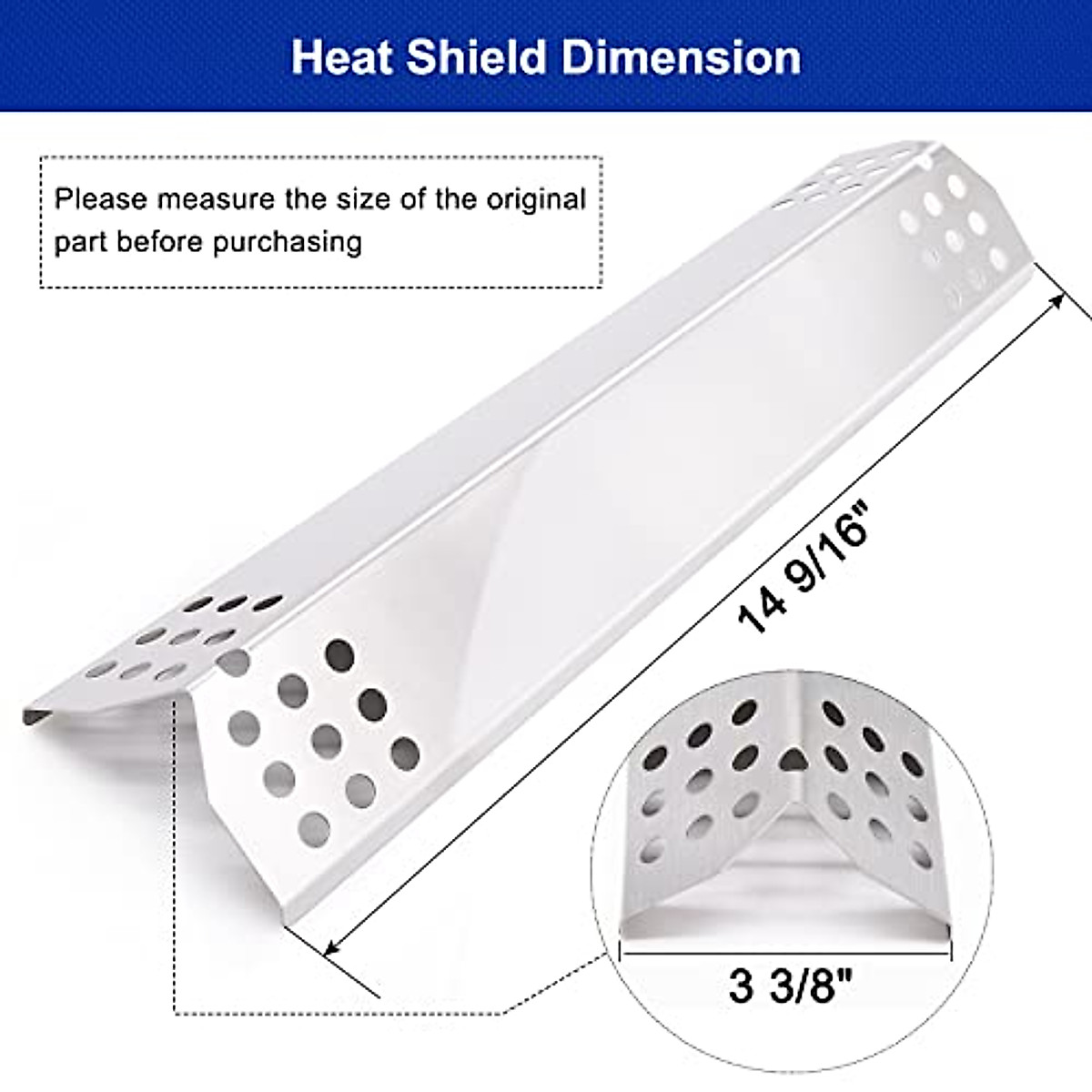 Aibabcue Grill Replacement Parts for Grill Master 720-0737, Nexgrill 720-0737 Grill Model, Stainless Steel Heat Plate Shield Tent, Gas Grill Burner for Tera Gear 780-0390, Grill Master Parts 720-0737
