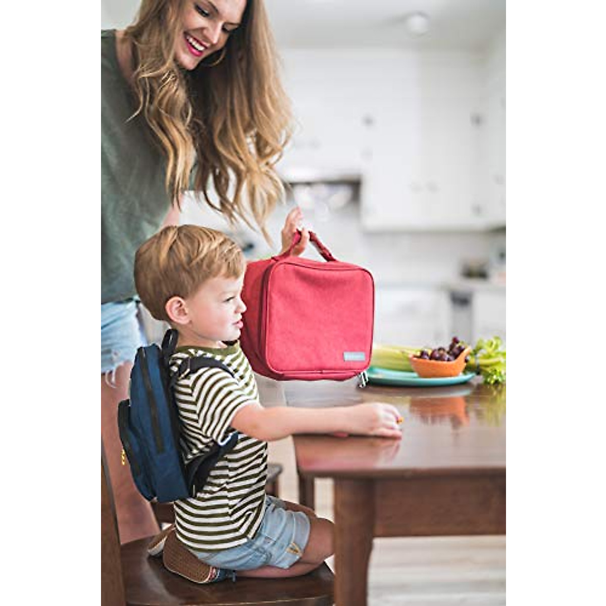Simple Modern Kids Lunch Box for Toddler | Reusable Insulated Bag for Boys | Meal Containers for School with Exterior and Interior Pockets | Hadley Collection | Bermuda Deep