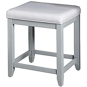 Crosley Furniture Vista Makeup Vanity Chair with Upholstered Seat, Vintage Gray