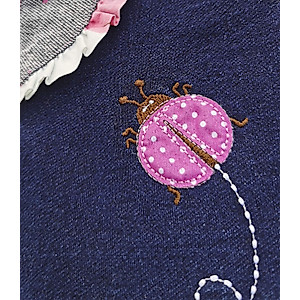 KIDSCOOL SPACE Baby Denim Overall,Little Girl Cute Cartoon Hippo Jean Dungaree,Blue,12-18 Months