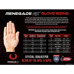 Renegade GK Triton Specter Goalie Gloves with Pro-Tek Fingersaves | 3.5+3mm Super Grip & 4mm Duratek | Black & Blue Soccer Goalkeeper Gloves (Size 5, Kids, Boys, Girls, Roll Cut, Level 2)
