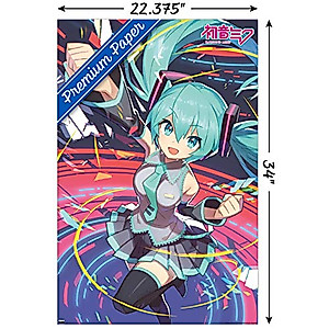 Trends International Hatsune Miku-Fist Wall Poster, 22.375" x 34", Premium Unframed Version