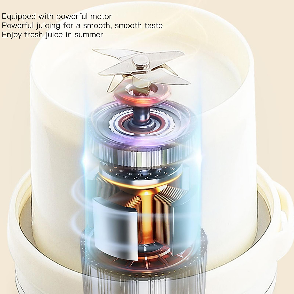 Yosoo Portable Rechargeable Cordless Juicer Blender, 1.2L Mini Juicer Cup with Stainless Steel Blades for Travel Camping Gym Office