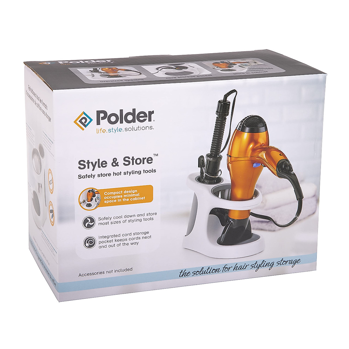 Polder White/Gray Style and Store Bathroom Accessory