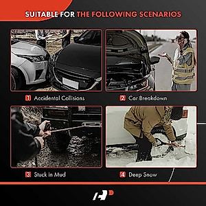 A-Premium Pair (2) Front Tow Hooks Heavy Duty D-Ring with Hardware Compatible with Ford F-150 F150 2009-2021 Pickup, Front Left and Right, Replace# FL3Z17A954C