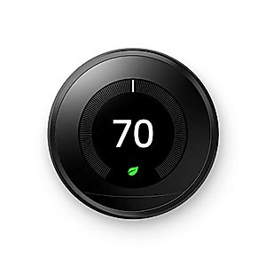 Google Nest Learning Thermostat - Programmable Smart Thermostat for Home - 3rd Generation Nest Thermostat - Works with Alexa - Black