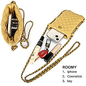 Montana West Small Quilted Cell Phone Purse for Women Soft Chain Crossbody Cellphone Wallet Bag MBB-MWC-141YL
