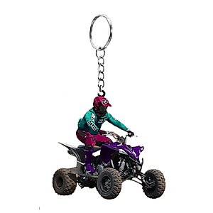 Mesnove Motorbike Lovers Personalize Motocross Biker Keychain