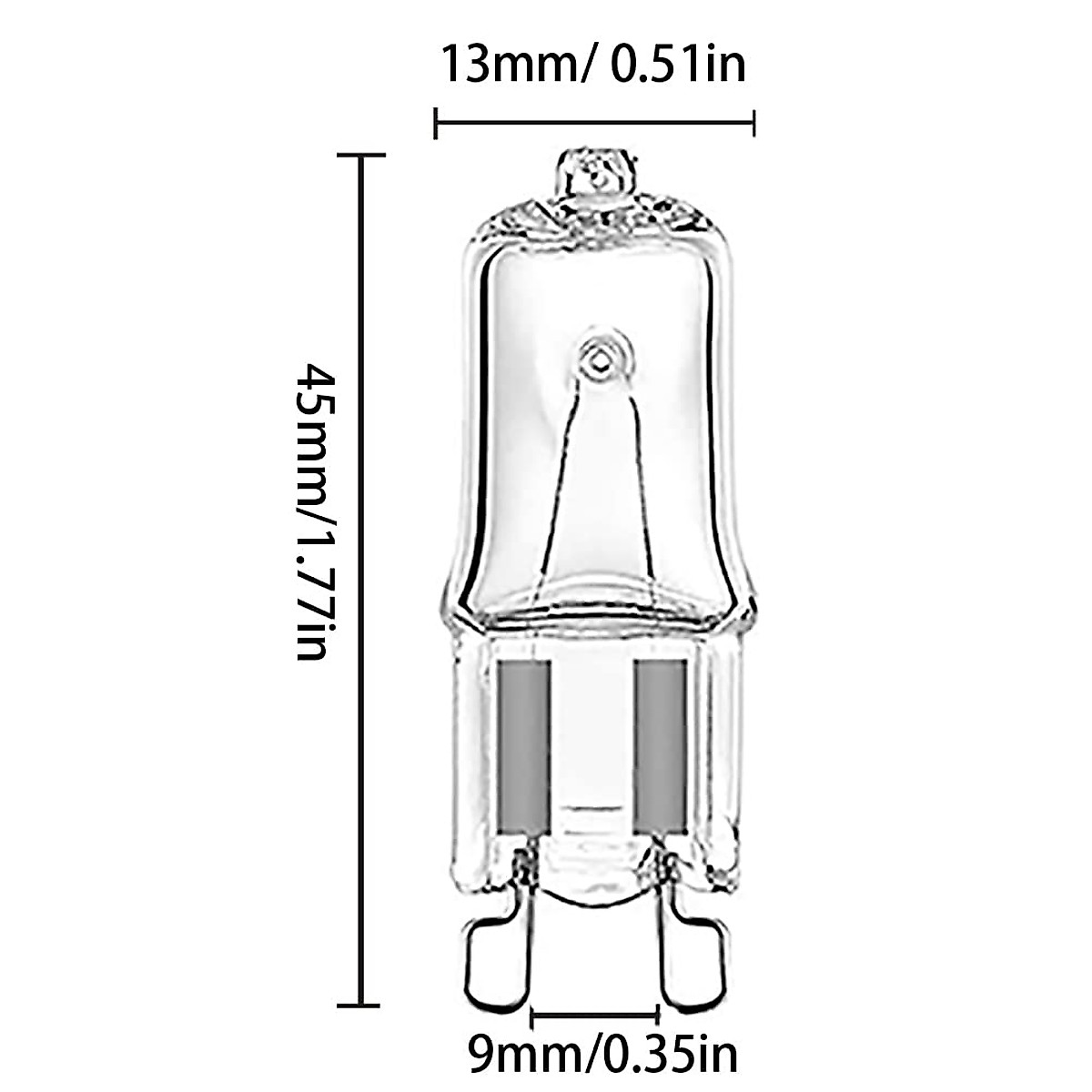 G9 Halogen Bulb 20W T4 JD Type Bulb 120 Volt Xenon Lamp G9 Base Bi Pin Halogen House Hold Light for Under Cabinet Light Pendant Accent Microwave Light 2700K Warm White Crystal Clear Pack of 10