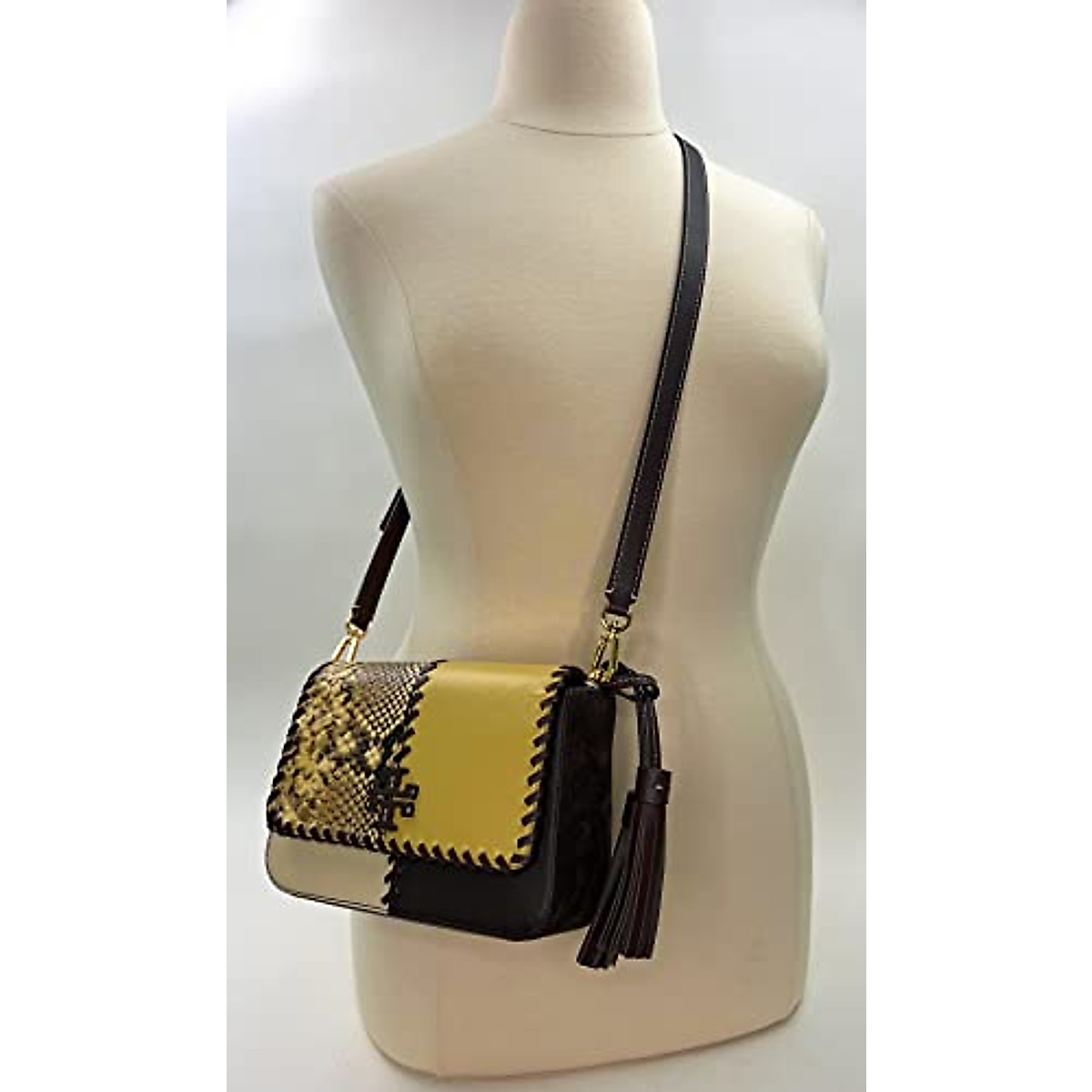 Tory Burch Thea Patchwork Web Flap Crossbody Women's Bag (Multi)