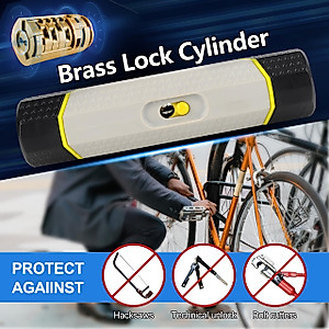 SUNYA Bike Lock Heavy Duty Anti Theft, Bicycle Lock with 3 Keys High Security, Bike U Lock 180x320mm + 4.9 Foot Cable. Fit for Road Mountain Folding Scooter Motor Bike