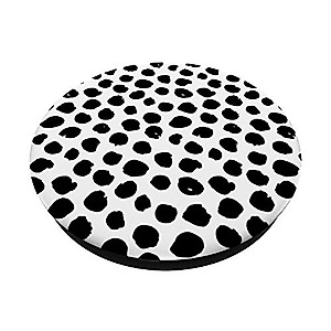 Black White Polka Dot PopSockets PopGrip: Swappable Grip for Phones & Tablets