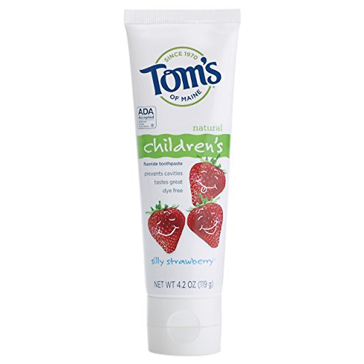 Tom's of Maine Natural Children's Anticavity Fluoride Toothpaste, Silly Strawberry, 4.2 Ounce