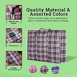 AAYAW Reusable & Versatile Large Laundry Bags with Reinforced Zips & Handles - Multi-Pack Options Durable for Clothing & Bedding - Ideal for Storage, Moving & Travel(+/- 10%) (Pack of 3)