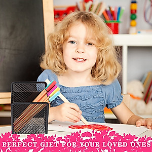 Magnetic Pencil Holder - Extra Strong Magnets Mesh Marker Holder Perfect for Whiteboard, Refrigerator and Locker Accessories (1 Baskets, 1 Pack Black)