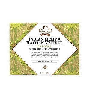 Nubian Indian Hemp and Haitian Vetiver Soap, 5 Ounces (Pack of 3)