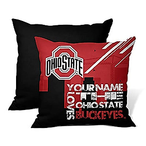 The Ohio State Buckeyes Skyline Throw Pillow | Personalized | Custom