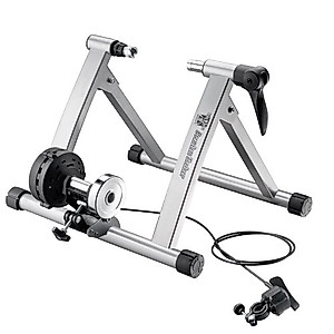 Indoor Bike Trainer – Convert Mountain, Road, or Beach Bicycle into a Stationary Exercise Bike for Indoor Riding All Year Round by Bike Lane (Silver)