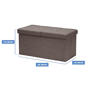Otto & Ben 30" Storage Ottoman with SMART LIFT Top, Upholstered Tufted Bench, Foot Rest, Brown