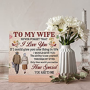 Encoink Birthday Card for Wife from Husband, Wife Birthday Card, Unique Card with Wooden base, Wedding Anniversary Cards for Wife, Gifts for Wife