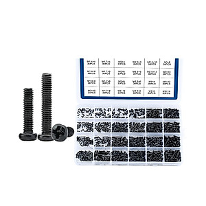 Wshao store 650pcs Cross Recessed Round Pan Head Machine Screws Set M1.4 M1.7 M2 M2.5 M3 Mini Screw Laptop Computer Screw Screw Kit