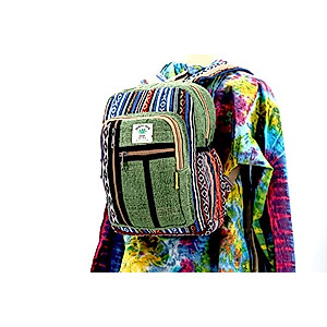 Unique Design100% Himalaya Hemp Backpack Small Backpack Hippie Backpack Festival Backpack Hiking and Tablet Backpack FAIR TRADE Handmade with Love.