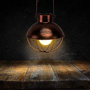 Happyyami 1pc Solar Tungsten Lamp Light for Outdoor Atmosphere Garden Lantern Tree-Mounted Solar Light Hanging Solar Lanterns Waterproof Bulb Lantern Patio Decor Lawn Portable Iron