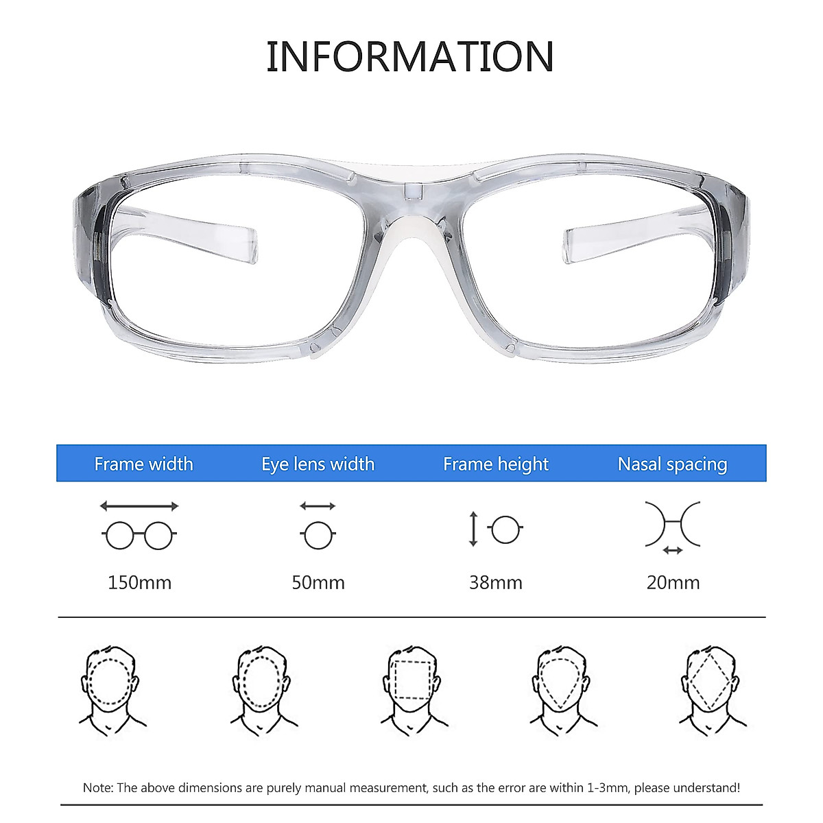 SooGree Sports Glasses for Adults,Protective Eyewear Sunglasses Polarized Sports Cycling Glasse,Anti Fog Shock Absorption with Adjustable Strap(Grey frame White pad