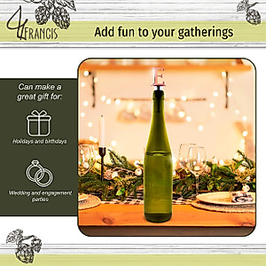 Bottle Wine Stopper Top Closer Seal with Monogrammed Letter “N” in Rose Gold - Reusable Wine Cork Saver Sealer Plug 1pk