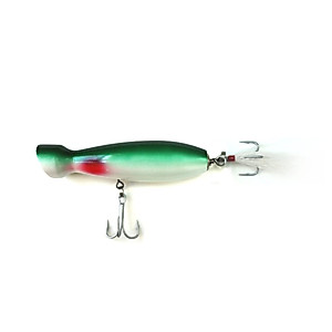 Seasky4.5' Fishing Wood Bottle Style Popper Lure Artificial Bait Wooden baitsocean Tackle for Striped bass Tuna Fishing