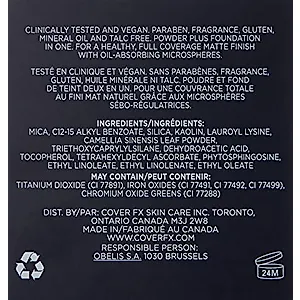 Cover FX Pressed Mineral Foundation: Talc-free Powder Foundation That Provides Buildable Coverage, Weightless Matte finish N110, 0.42 oz.