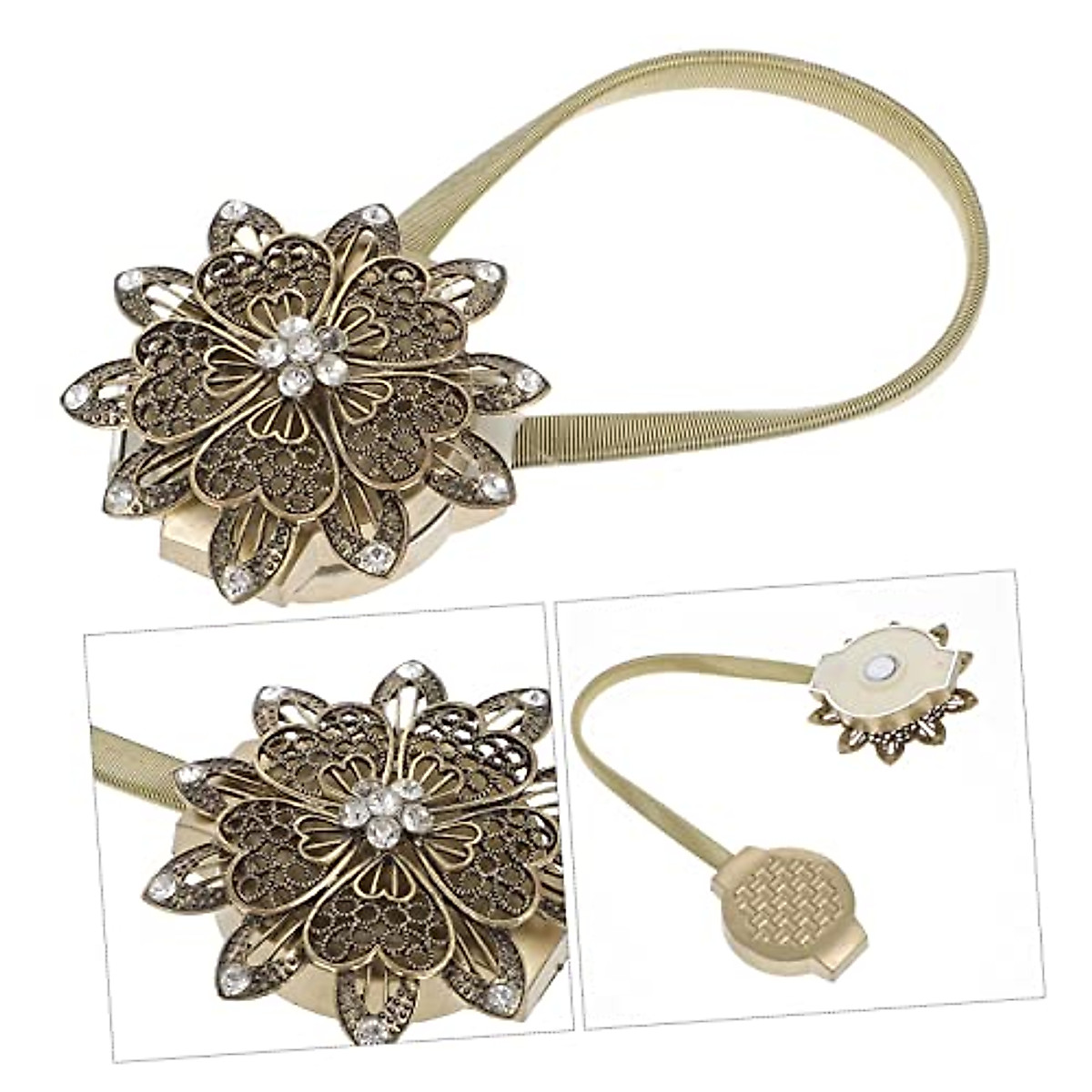 RORPOIR Curtain Tie Window Trim Flower Decorations Floral Shower Curtain Magnetic Curtain Buckle Magnetic Curtain Clip Curtain Holder Rope Curtain Tieback Delicate Curtain Tieback Alloy