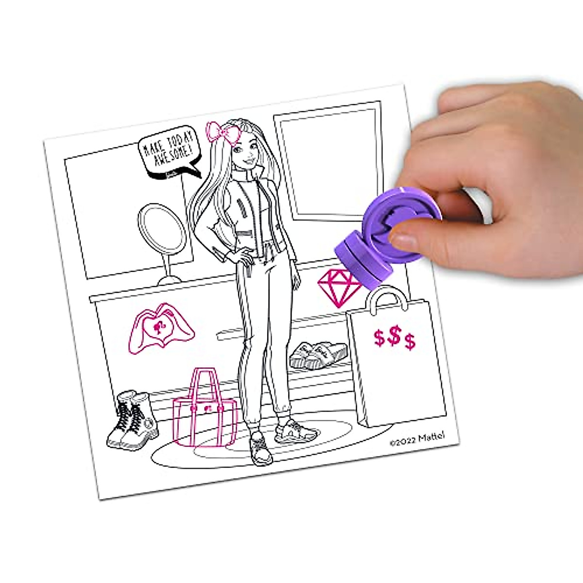 Barbie Boutique Stamp Set - Creative Stamps for Kids to Explore Imagination and Design, Kid-Friendly Stamp Kit for Arts and Crafts Fun, Featuring Fashionable Designs and More.