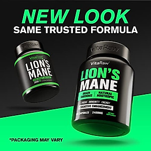 Organic Lions Mane Mushroom Capsules - Powerful Nootropic - Helps Maintain Memory, Energy, and Mental Clarity - Brain Booster Focus Pills - Real Lion's Mane Mushroom Supplement - Paleo, Vegan, Non-GMO