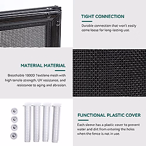 YITAHOME Pool Fence Gate, 4 x 3.2Ft Pool Safety Fence Gate Kit with Steel Aluminum Pipe Frame for Above Ground Pools, Black