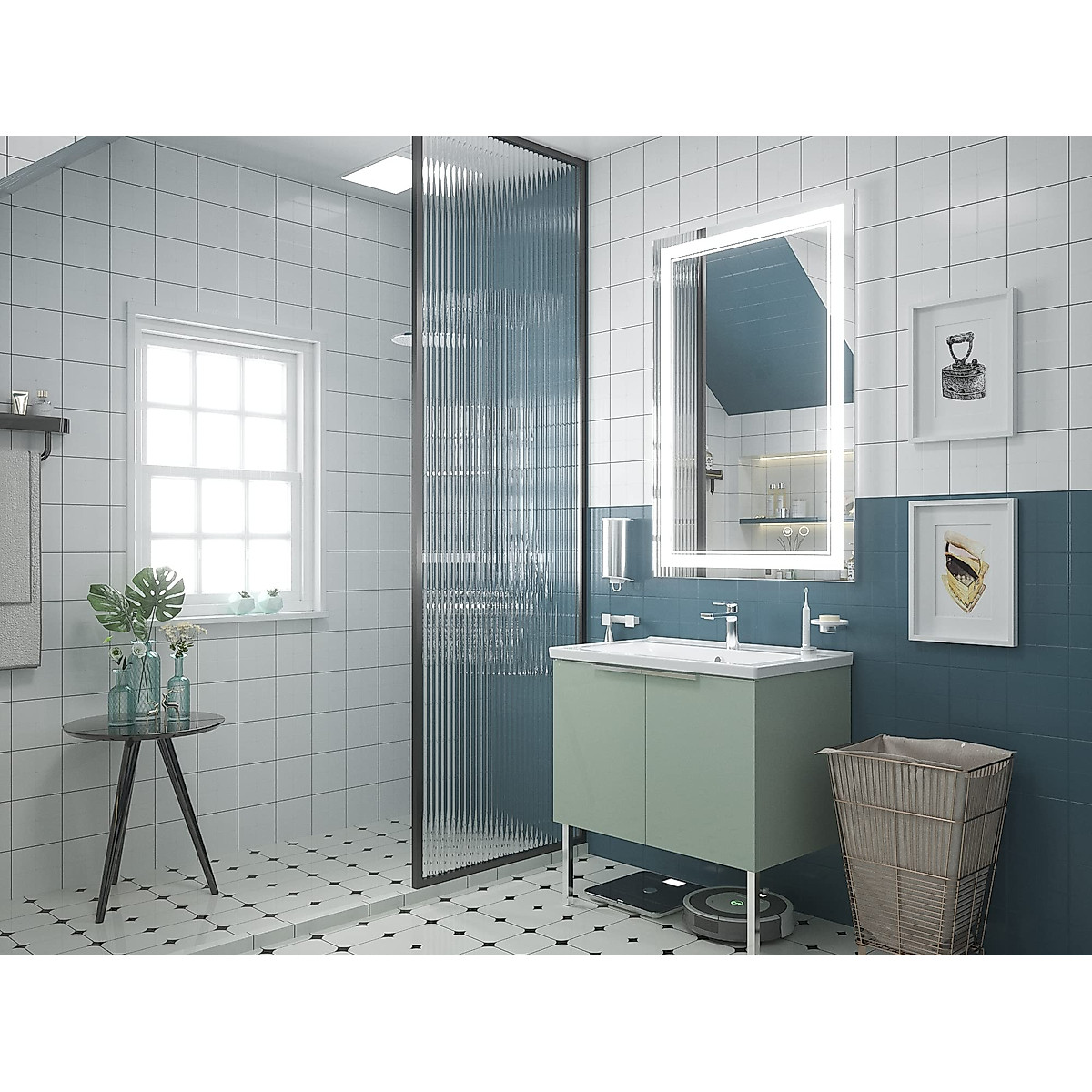 Keonjinn LED Mirror for Bathroom, 36 x 24 Inch, Wall Mounted, Dimmable, Anti-Fog, IP54 Waterproof, 3 Year Warranty