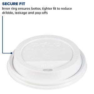 SOLO TLP316-0007 White Traveler Lid for SSP and Bare Paper Hot Cup - 2 Packs of 100 (200 Lids Total)