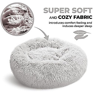 Whiskers & Friends Cat Bed, Cat Beds for Indoor Cats Washable, for Small Cat Bed, Large Cat Bed, Kitten Bed, Small Dog Bed, Anti Anxiety Calming Pet Bed, Cat Beds & Furniture, Round Cat Nest Bed