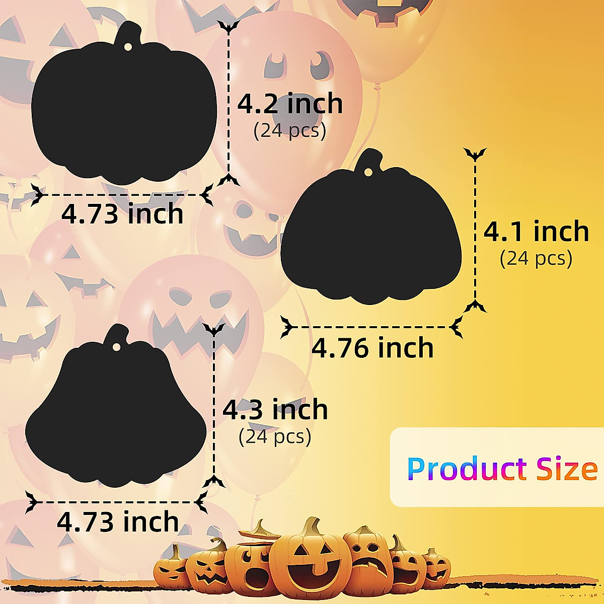 72Pcs Halloween Scratch Paper, Scratch Art Paper Crafts Halloween Magic Rainbow Scratch Paper with 24 Wooden Sticks and 72 Colorful Ribbons, Halloween Art Cards Perfect for Kids Church DIY(Pumpkin)