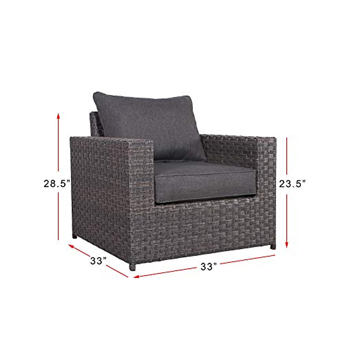 SunHaven Resin Wicker Outdoor Patio Furniture Set - 7 Piece Conversation Sectional Premium All Weather Gray Wicker Rattan, Aluminum Frame with Deluxe Fade Resistant Olefin Cushions (7 Piece Cromwell)