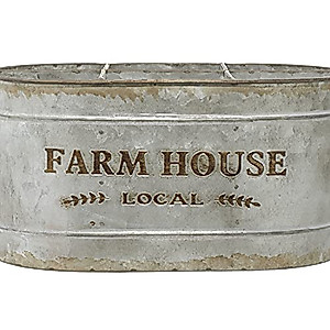 Deco 79 Metal Galvanized Farm House 6 Bottle Wine Holder, 13" x 9" x 7", Gray