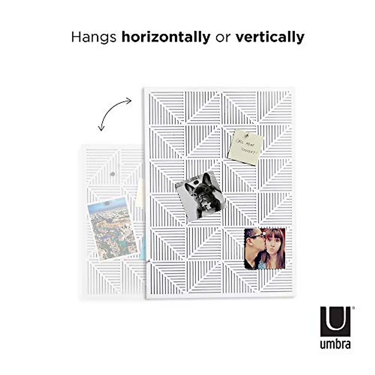 Umbra Trigon, Wall Mounted Bulletin Board, Magnetic Board, and Message Board, White