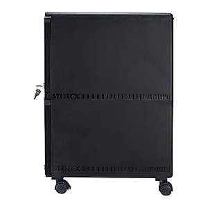 Storex 61312B01C Two-Drawer Mobile Filing Cabinet, 14-3/4w x 18-1/4d x 26h, Black