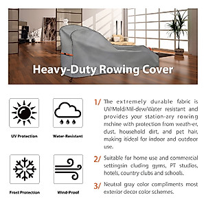 Aaaspark Rowing Machine Cover, Fitness Equipment Covers Protective Cover Dustproof Waterproof Cover Protective Cover and Resistant Oxford Fabric Sports Rowing Machine Protective Cover