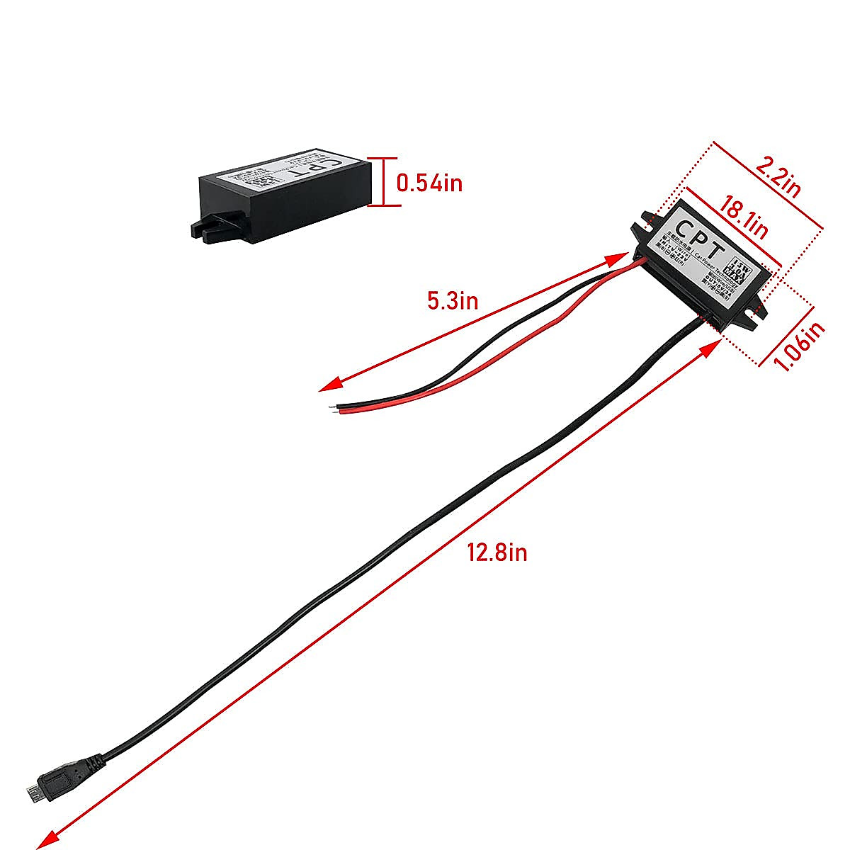 12V to 5V Converter ZZHXSM DC 12V to 5V Micro USB Power Adapter Buck Converter Module Ring Alarm Keypad Converter Step Down Module Compatible with Ring Alarm Keypad USB Straight Plug