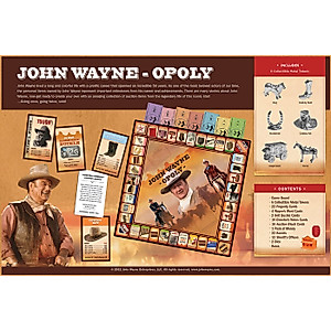 MasterPieces Opoly Board Games - John Wayne Opoly - Officially Licensed Board Games for Adults, Kids, & Family
