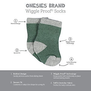 Onesies Brand Unisex Baby 12-Pair Bootie Socks Bear 0-6 Months
