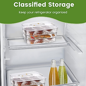 mwellewm Deli Meat Container for Fridge Cold Cut Storage Organizer for Refrigerator Lunch Meat Cheese Bacon Airtight Keeper with Lid Handle