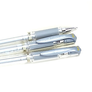 Uni-ball Signo Broad Point Gel Impact Pen Silver Ink, 1.0mm, 3 pens per Pack (Japan import) [Komainu-Dou Original Package]